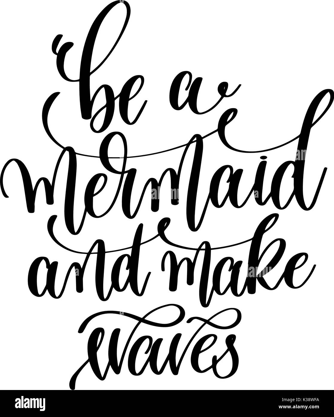 Mermaid of the waves Black and White Stock Photos & Images - Alamy