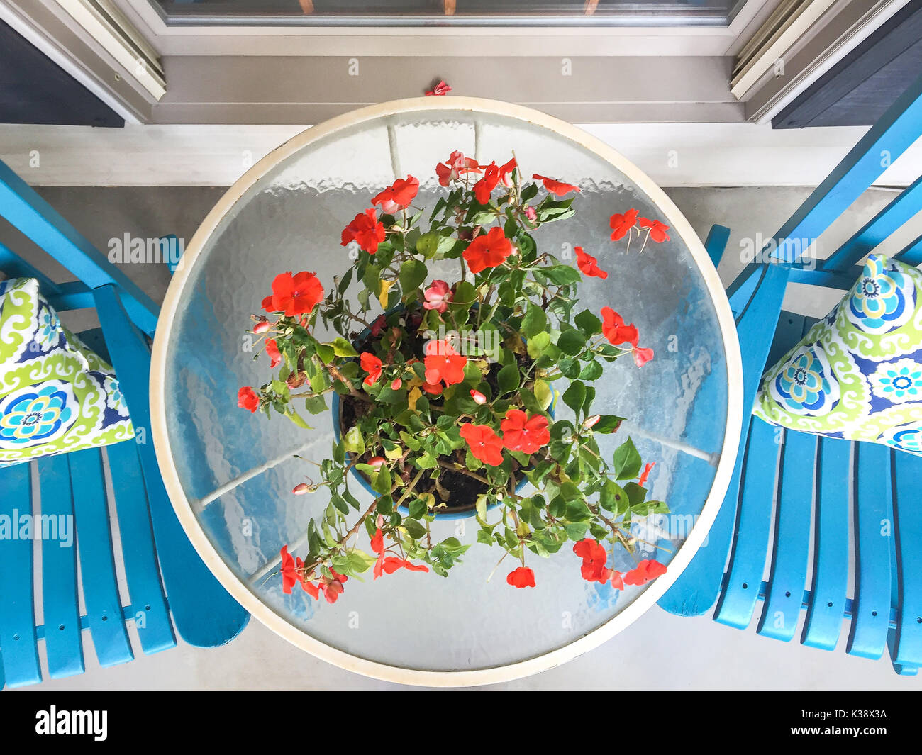 The view looking down at the porch Stock Photo - Alamy