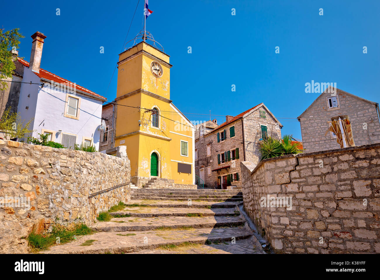 Island of Zlarin old mediterranean village view, coral archipelago of ...