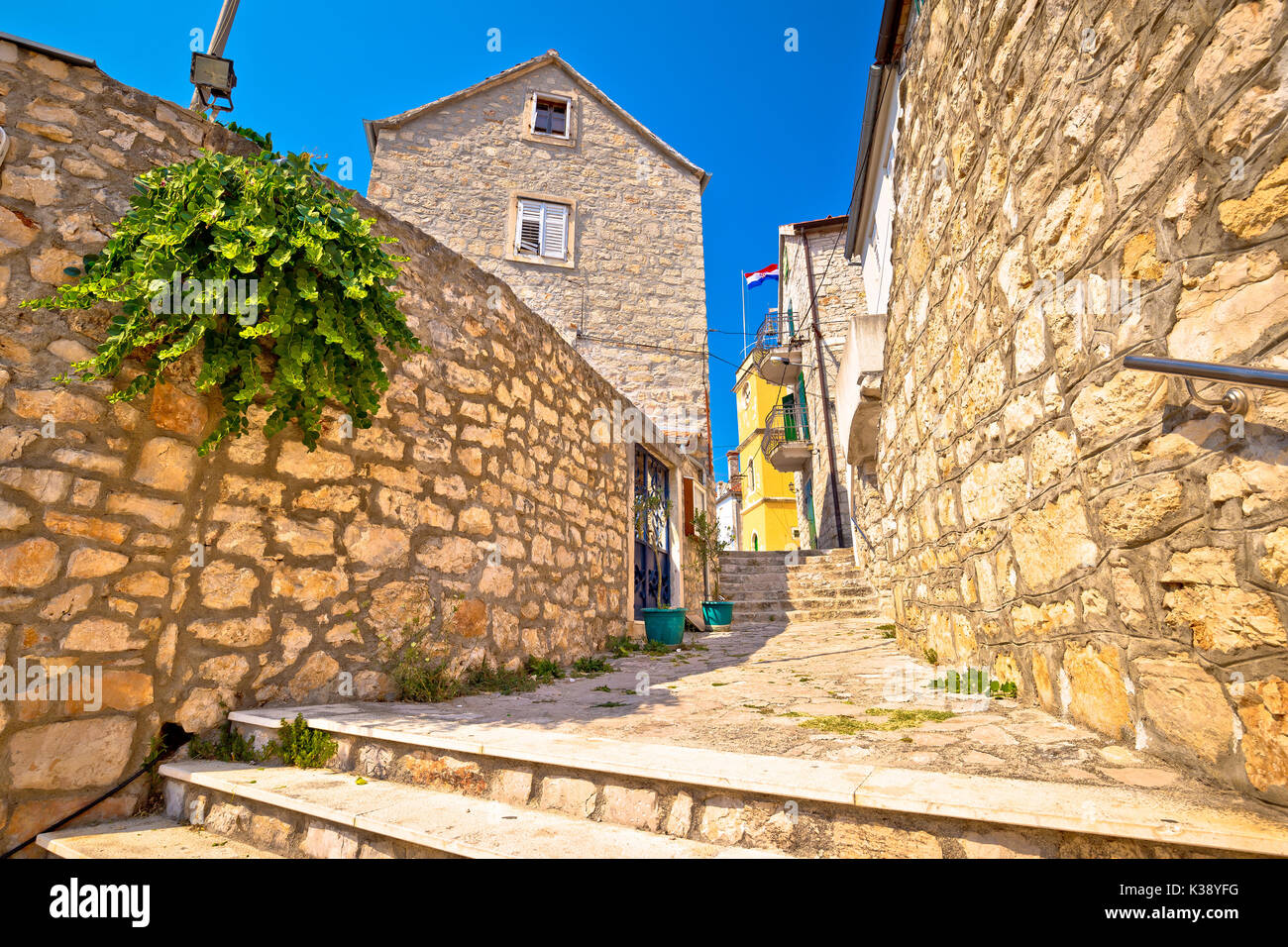 Island of Zlarin old mediterranean village view, coral archipelago of ...