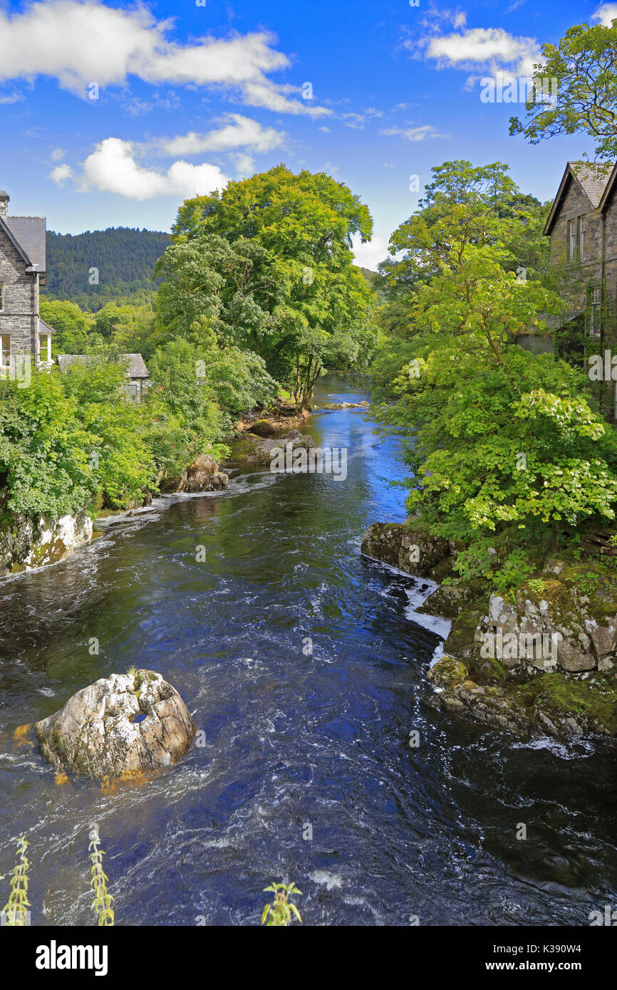 Afon Llugwy, Betws-y-Coed, Snowdonia National Park, Conwy, North Wales ...