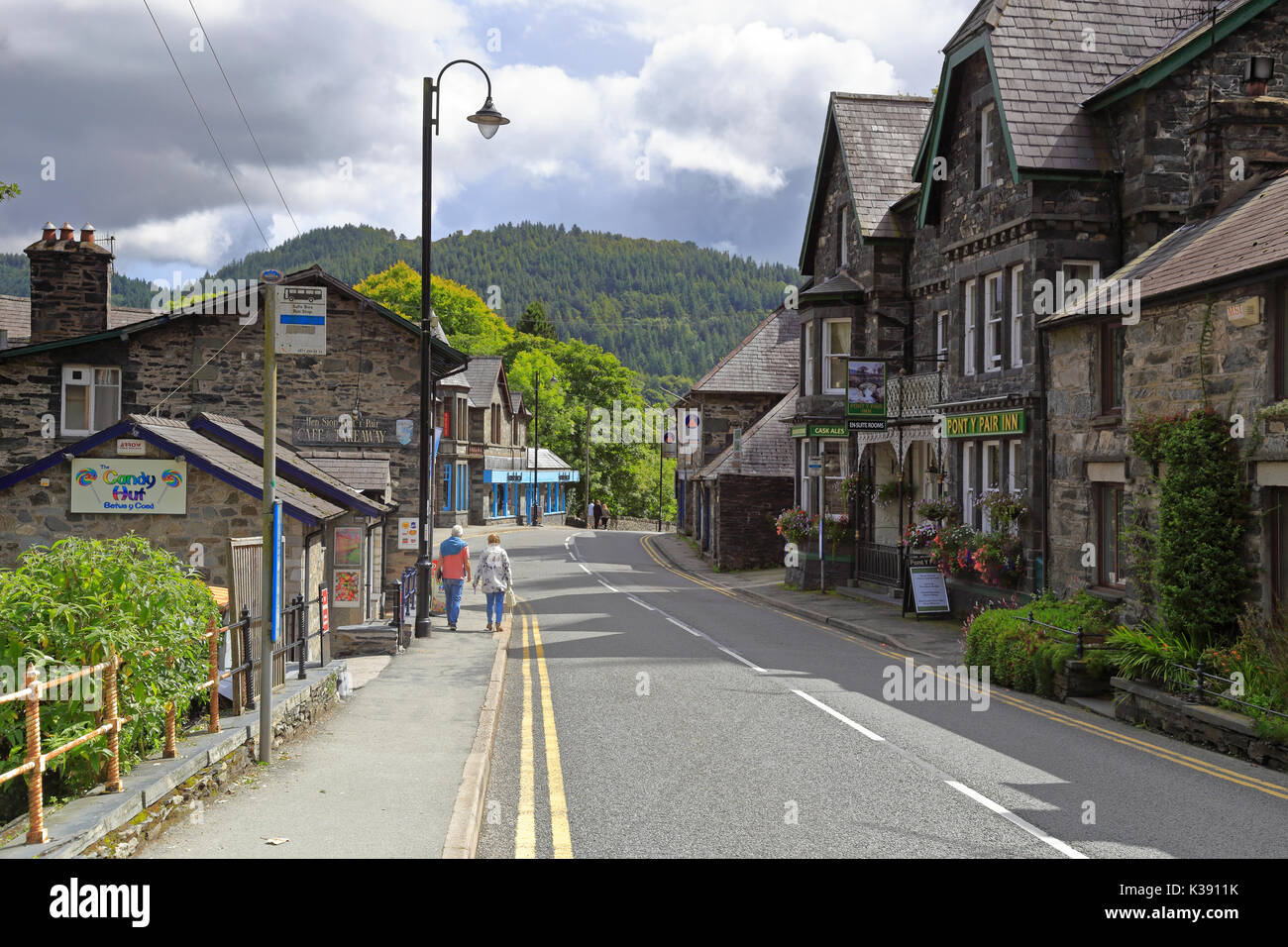 The A5 Holyhead Road through Betws-y-Coed by the Pont-y-Pair Inn ...