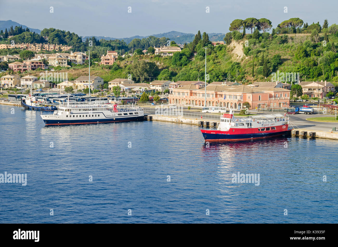 Corfu, Greece - June 7, 2017: Port of the Greek island Corfu, the ...