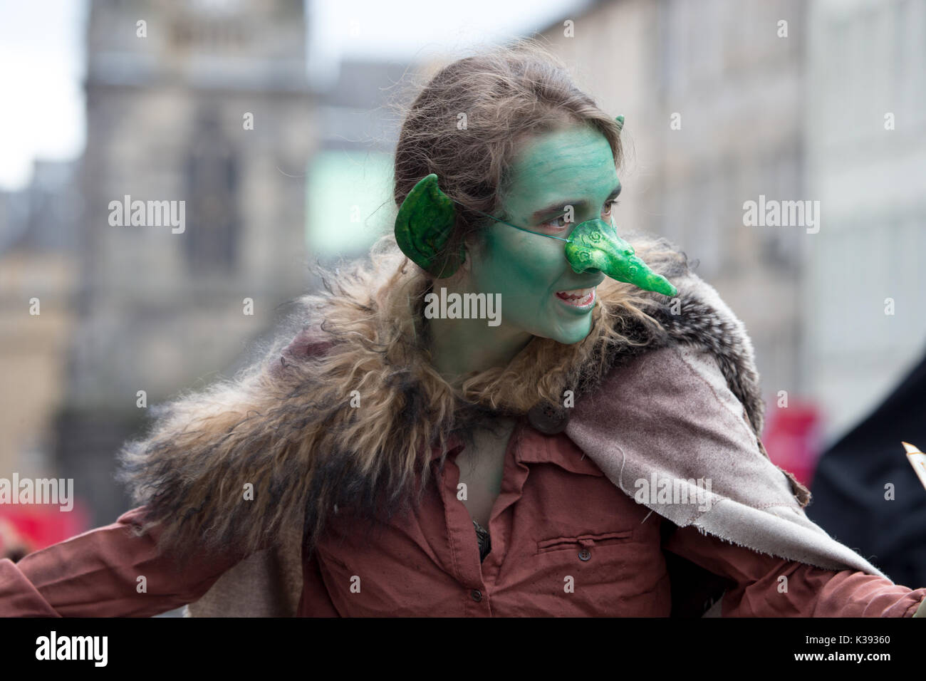 A goblin children's entertainer from Gobland at the Edinburgh Festival ...