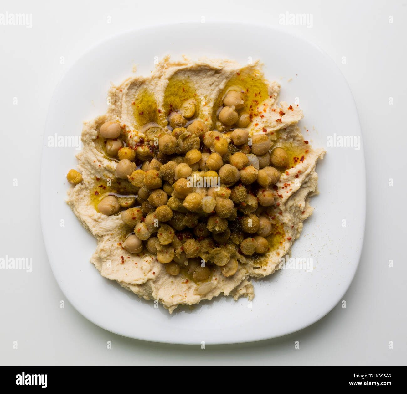 Hummus or Houmous traditional Syrian food plate mostly for breakfast ...