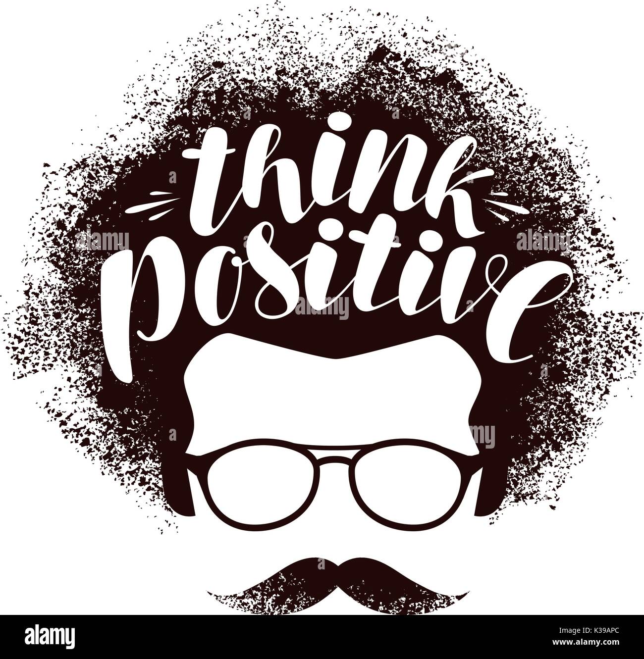 Think positive, lettering. Motivating phrase banner. Calligraphy vector ...