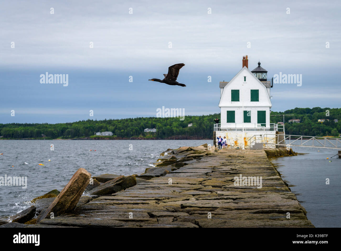 Rockland Breakwater Lighthouse, Rockland, Main USA Stock Photo - Alamy