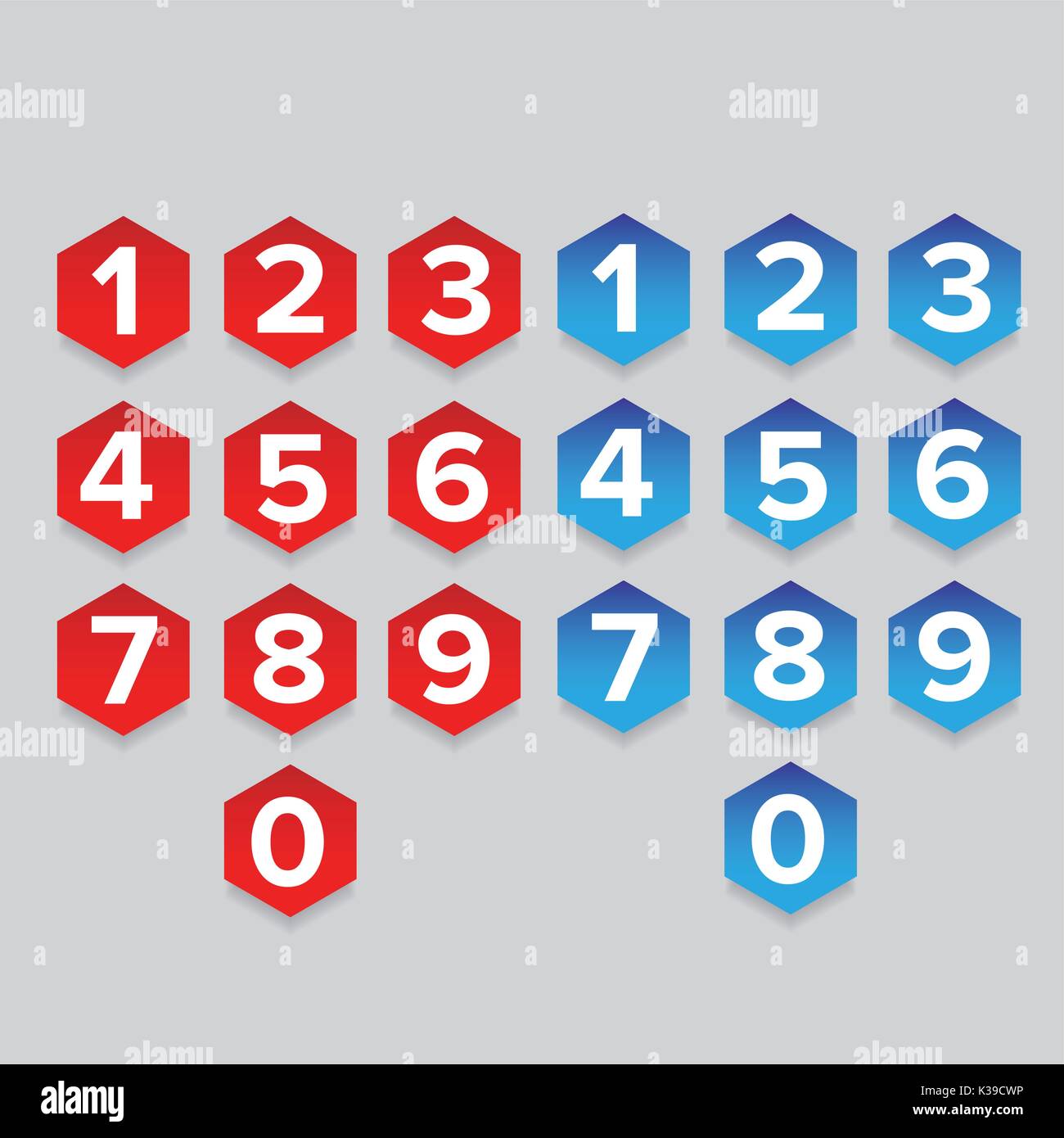 Number set hexagon button Stock Vector Image & Art - Alamy