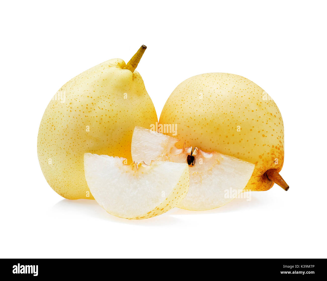 Chinese pear on white background Stock Photo - Alamy