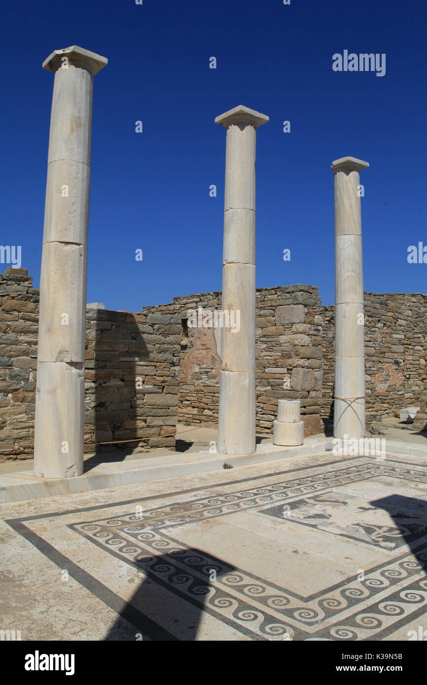 House of Dionysos, Archaeological Site of Delos, Delos, Greece Stock ...