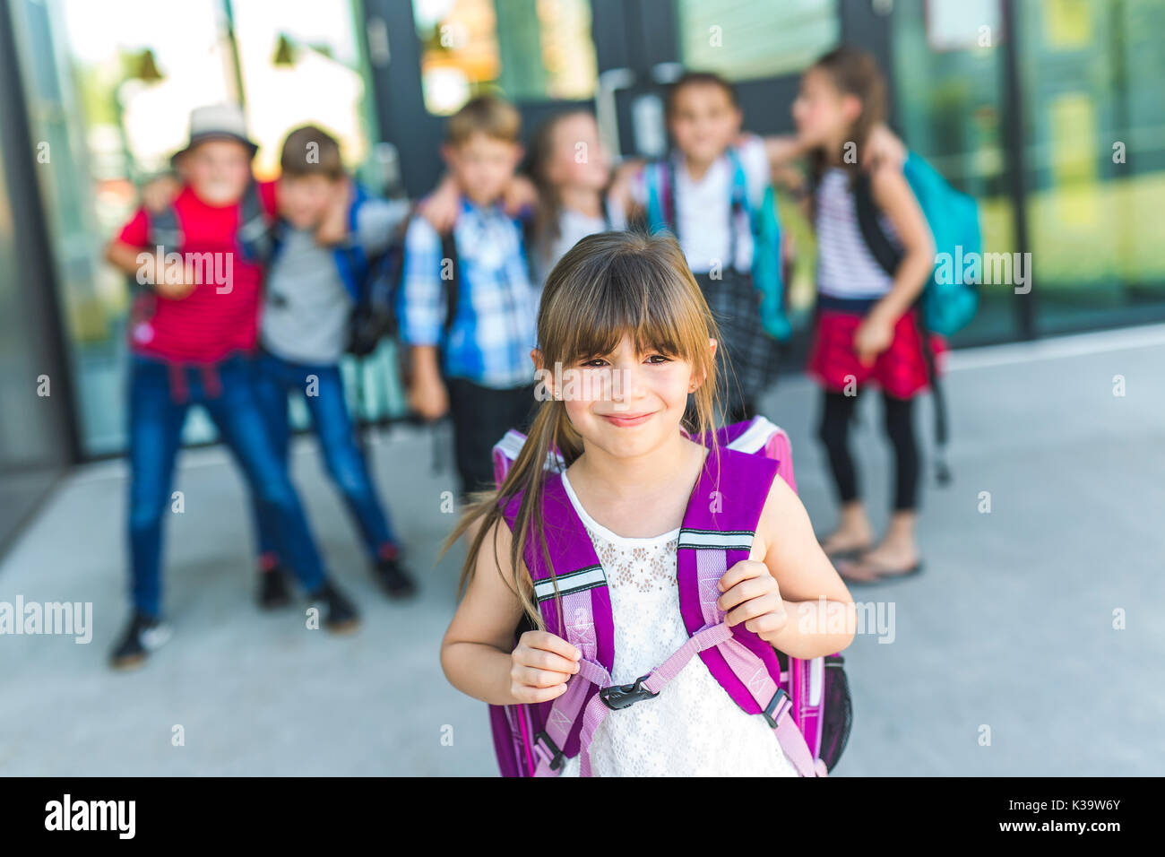 Bags outside classroom hi-res stock photography and images - Alamy