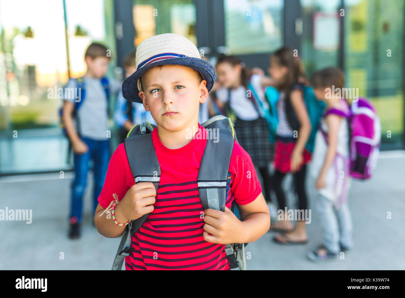 Bags outside classroom hi-res stock photography and images - Alamy