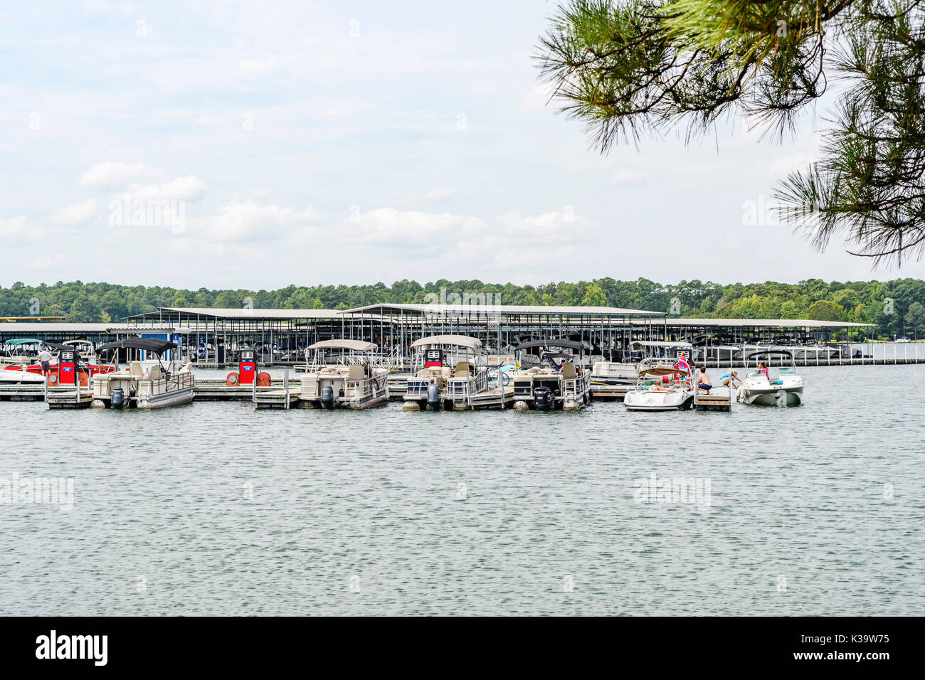 Pontoon boats hi-res stock photography and images - Alamy