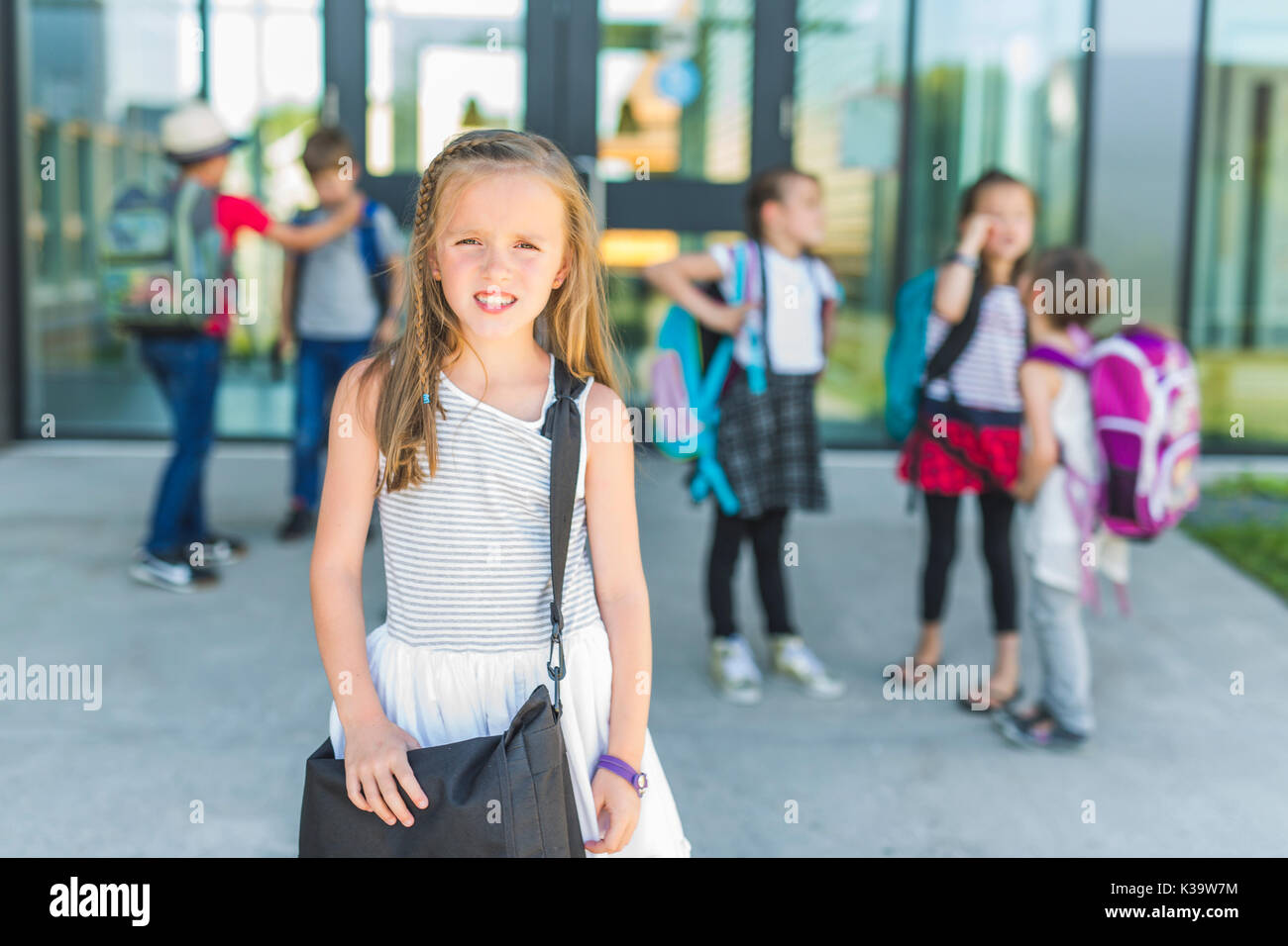 Bags outside classroom hi-res stock photography and images - Alamy