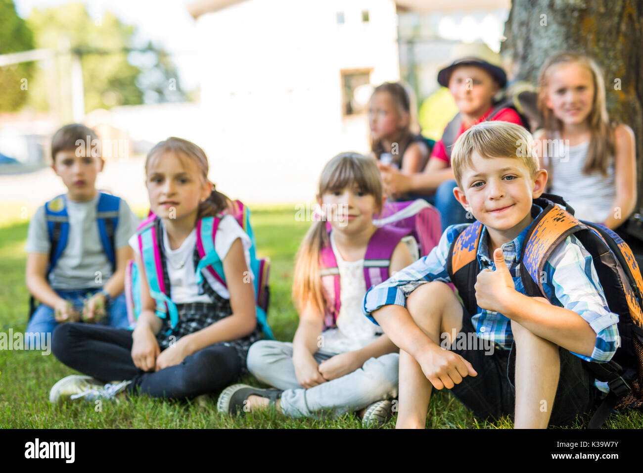 Bags outside classroom hi-res stock photography and images - Alamy