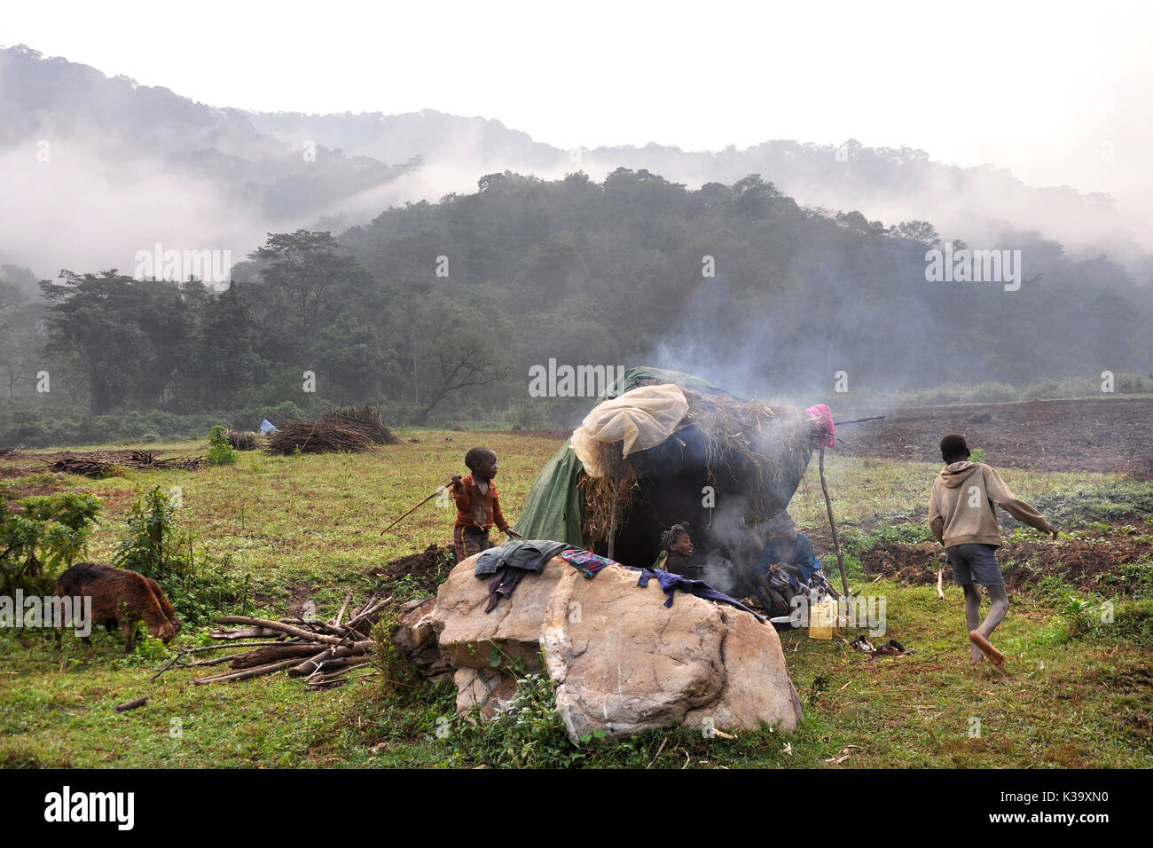 Uganda, Lake Mutanda Village Stock Photo - Alamy