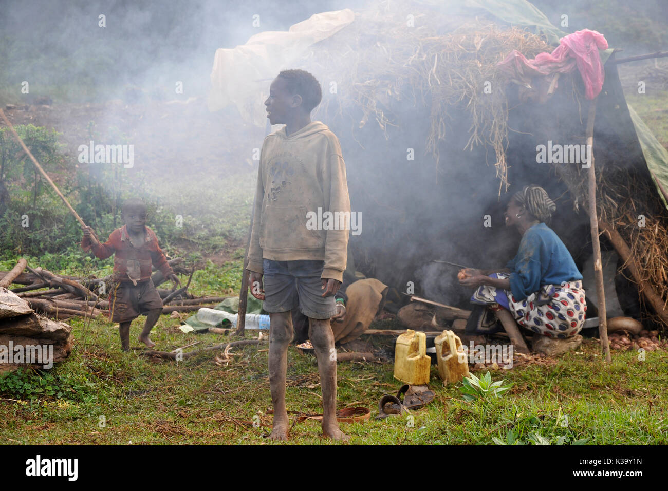 Uganda, Lake Mutanda Village Stock Photo - Alamy