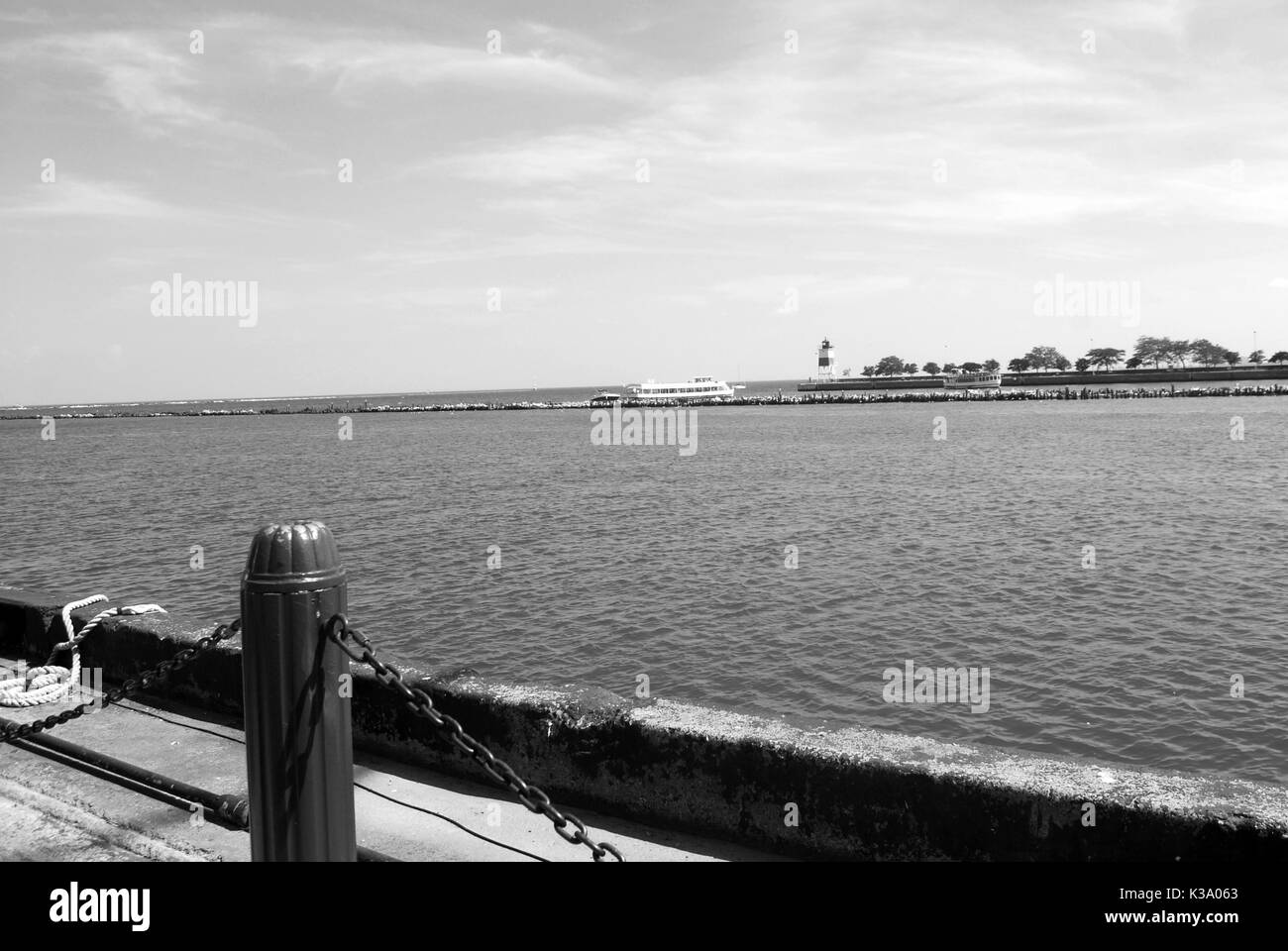 Beautiful spring day on lake Black and White Stock Photos & Images - Alamy