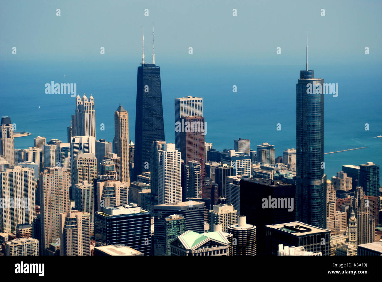 Aerial view of chicago from sears tower hi-res stock photography and ...