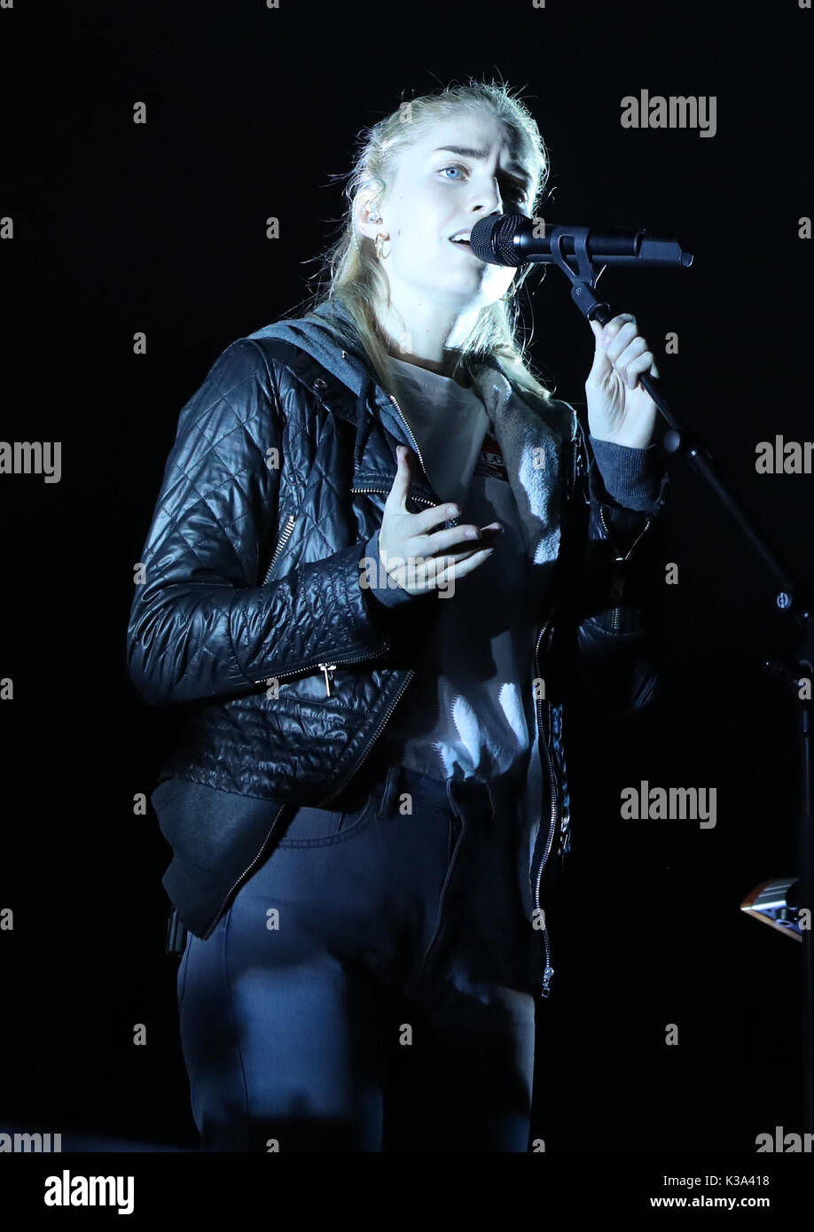 Hannah Reid of London Grammar performs on the main stage during the ...