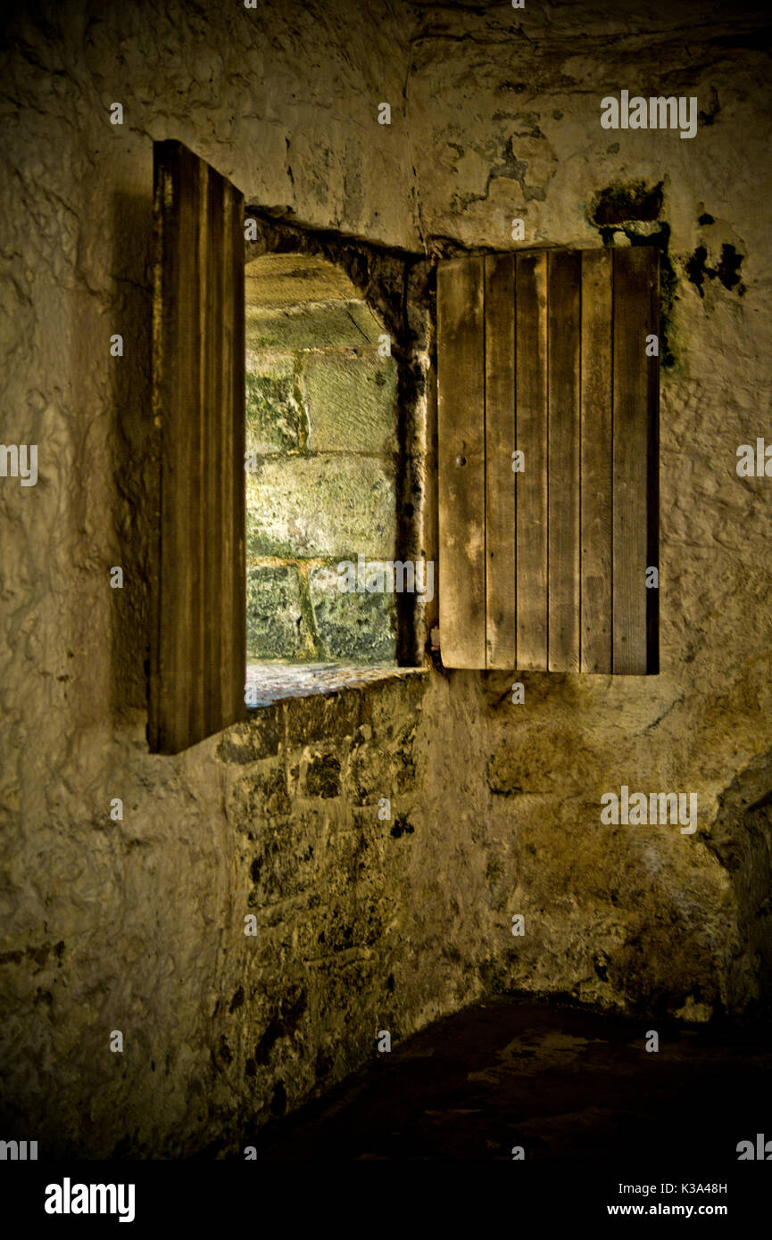 window with wooden shutters in Stirling Castle, Scotland Stock Photo ...