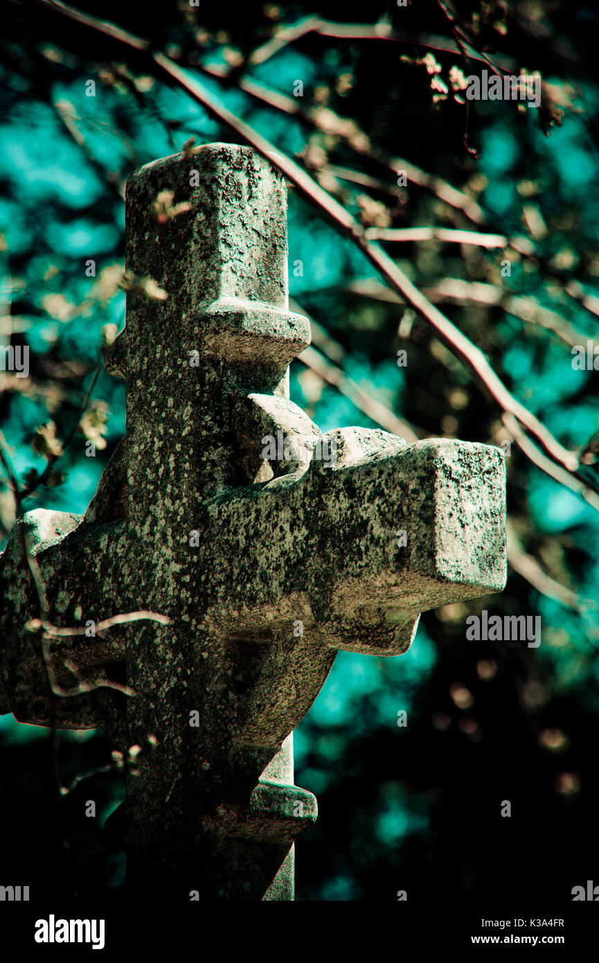 detail of a cross on a cemetary in Ontario Stock Photo - Alamy