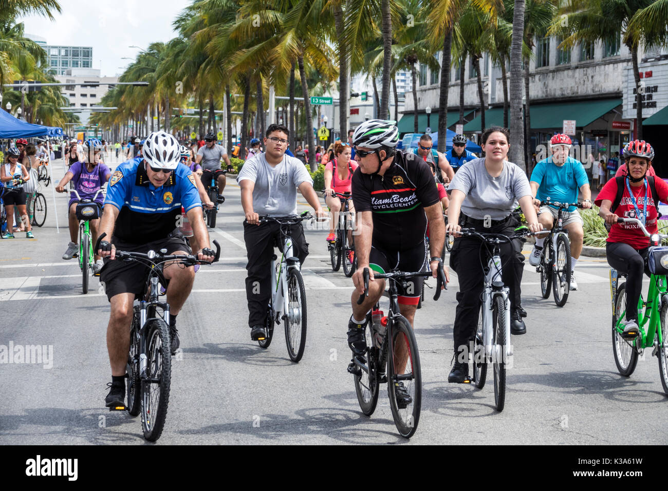 Miami Beach Florida,Washington Avenue,Ciclovia,street bike festival ...