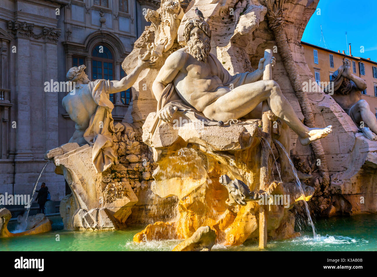 Bernini Fontana Quattro dei Fiumi Fountain of Four Rivers Ganges ...
