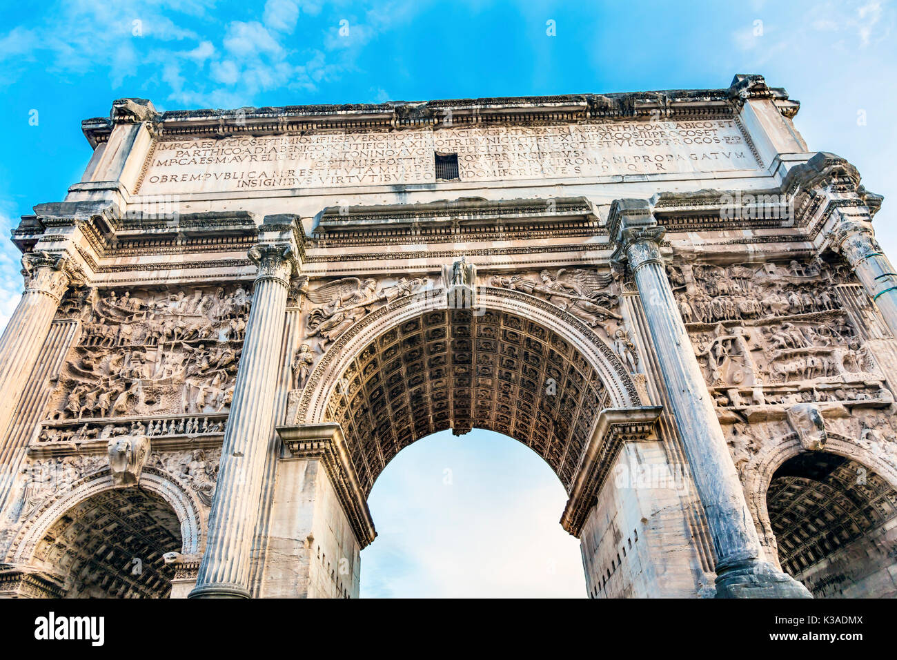Septimius Severus Arch Roman Forum Rome Italy. Stone arch was erected ...
