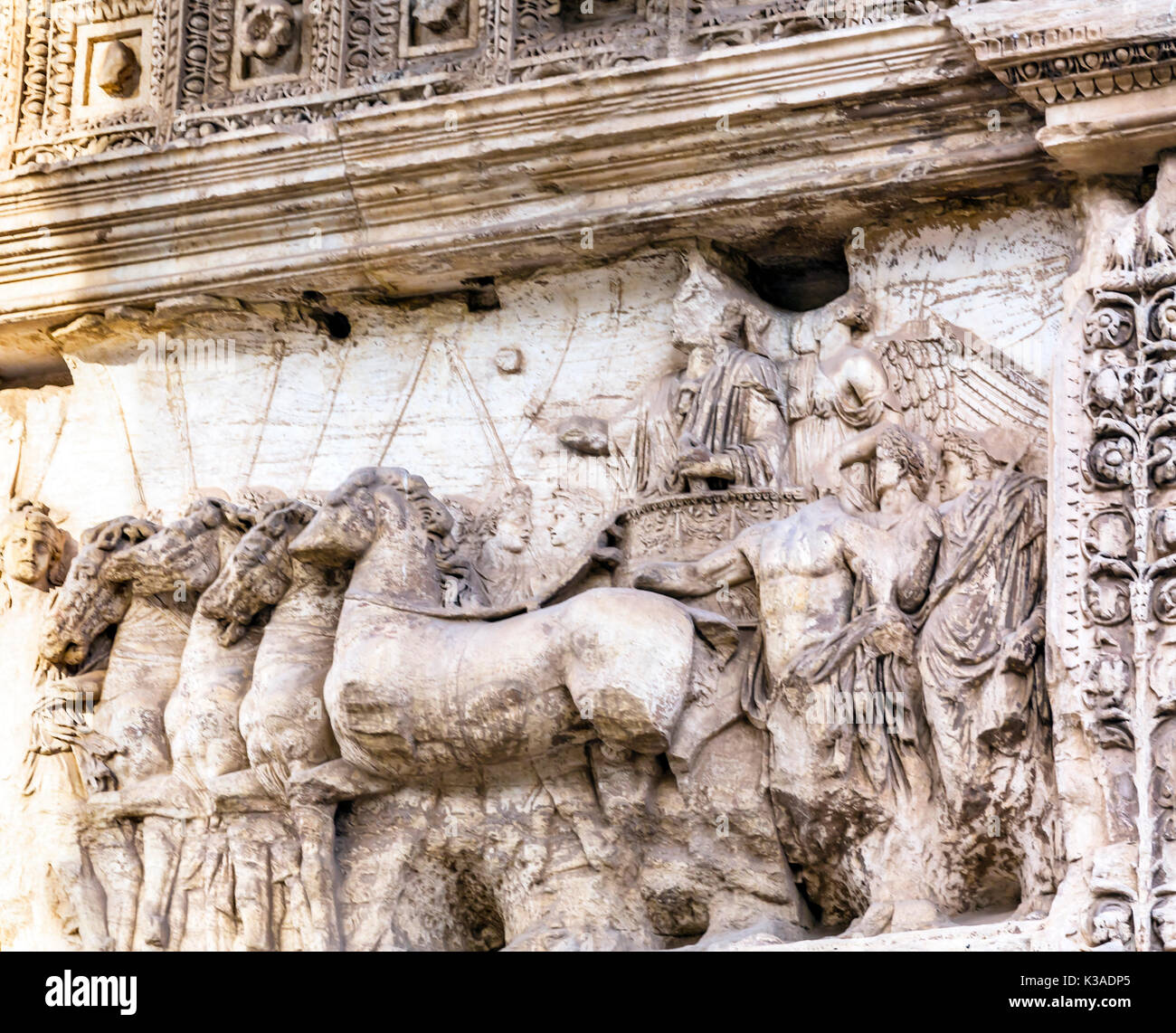 Titus Chariot Arch Roman Forum Rome Italy. Stone arch was erected in 81 ...
