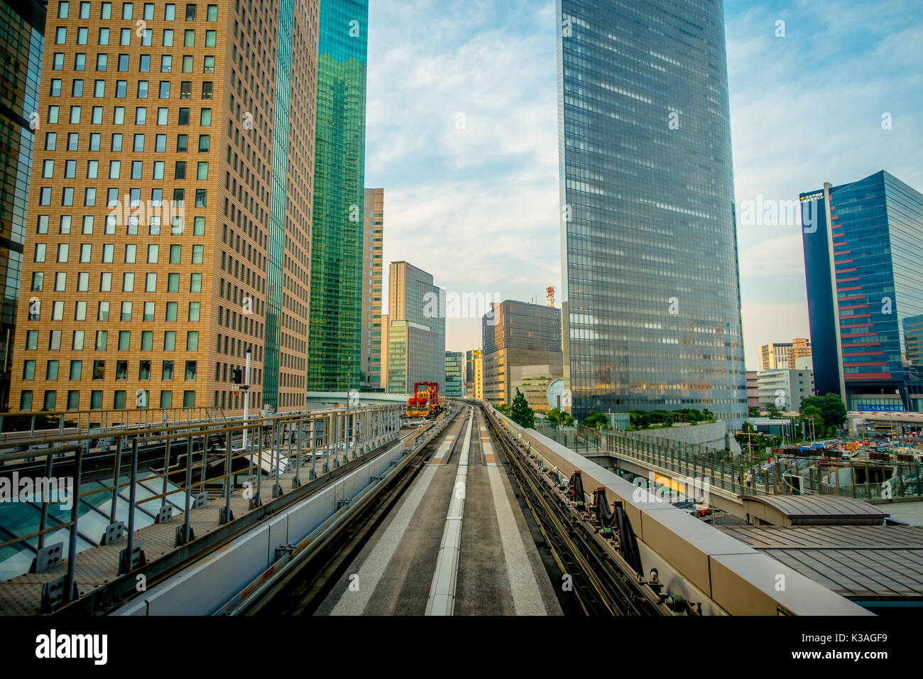 TOKYO, JAPAN JUNE 28 - 2017: Scenery of a train traveling on the ...
