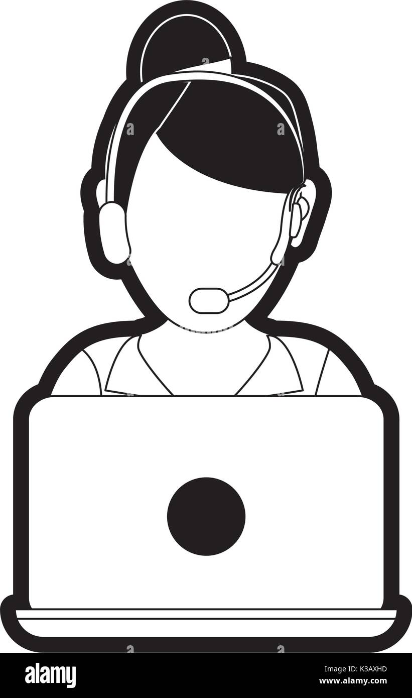 woman call center vector illustration Stock Vector Image & Art - Alamy