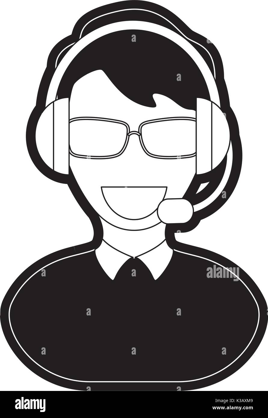 man call center vector illustration Stock Vector Image & Art - Alamy