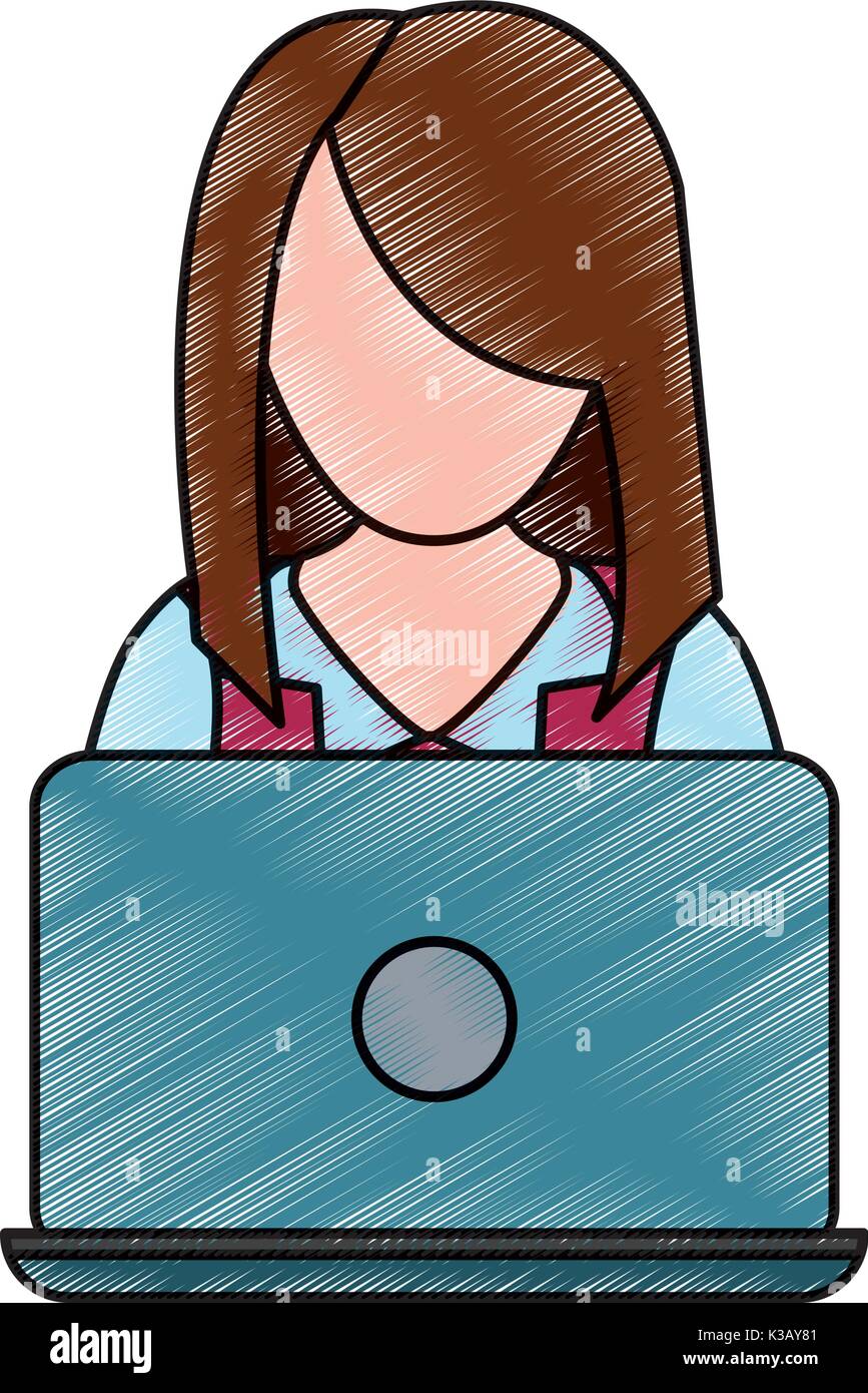 woman and laptop computer icon Stock Vector Image & Art - Alamy
