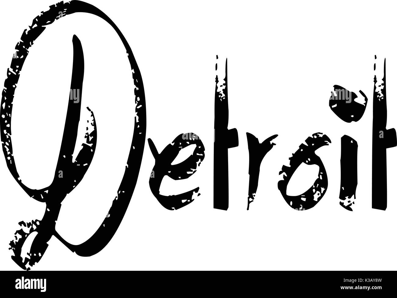 Detroit text sign illustration on white illustration Stock Vector Image ...