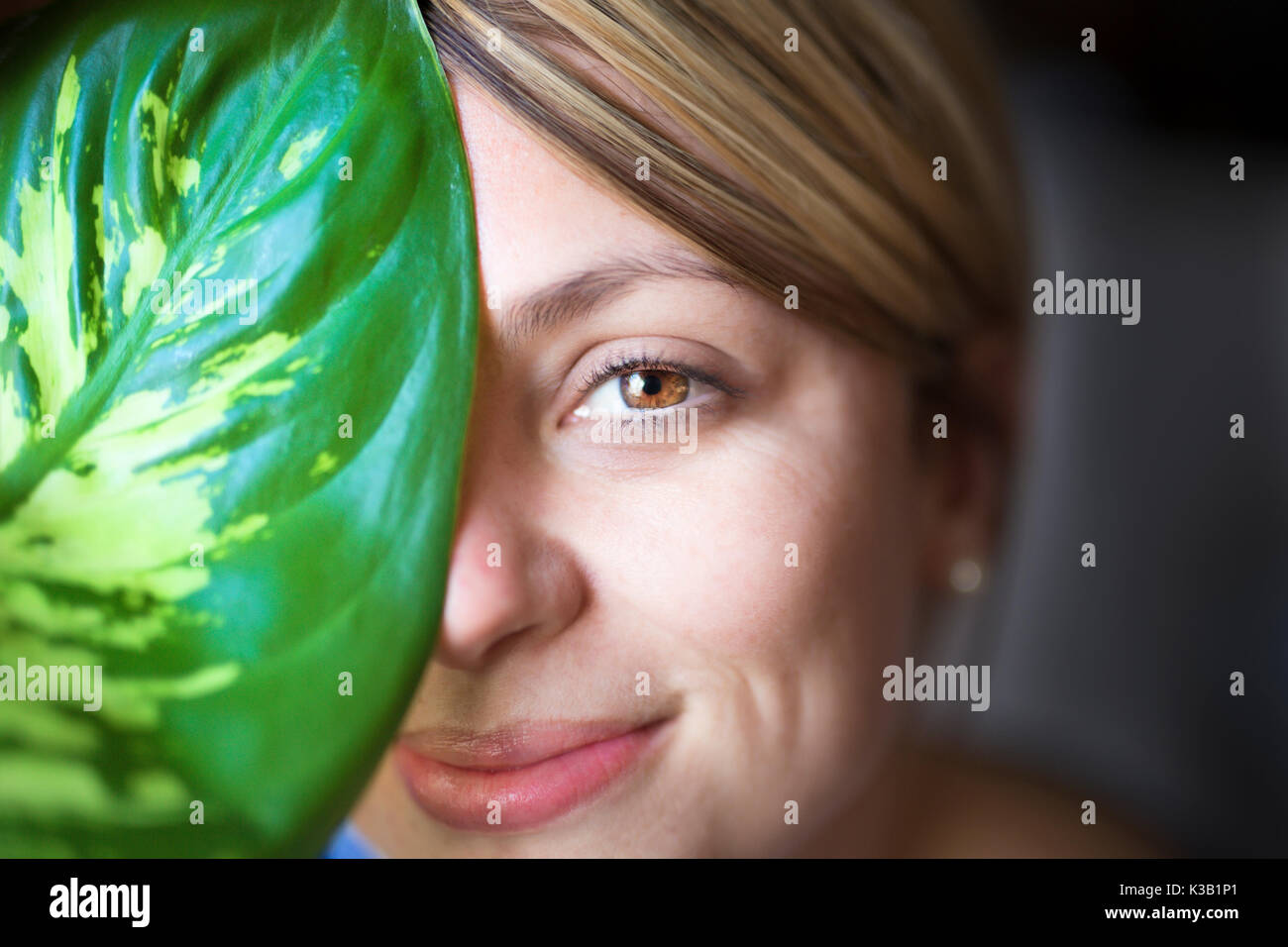 Human face leaf hi-res stock photography and images - Alamy