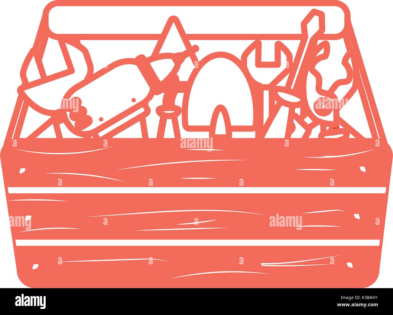 silhouette tool box with equipment to industry repair Stock Vector ...