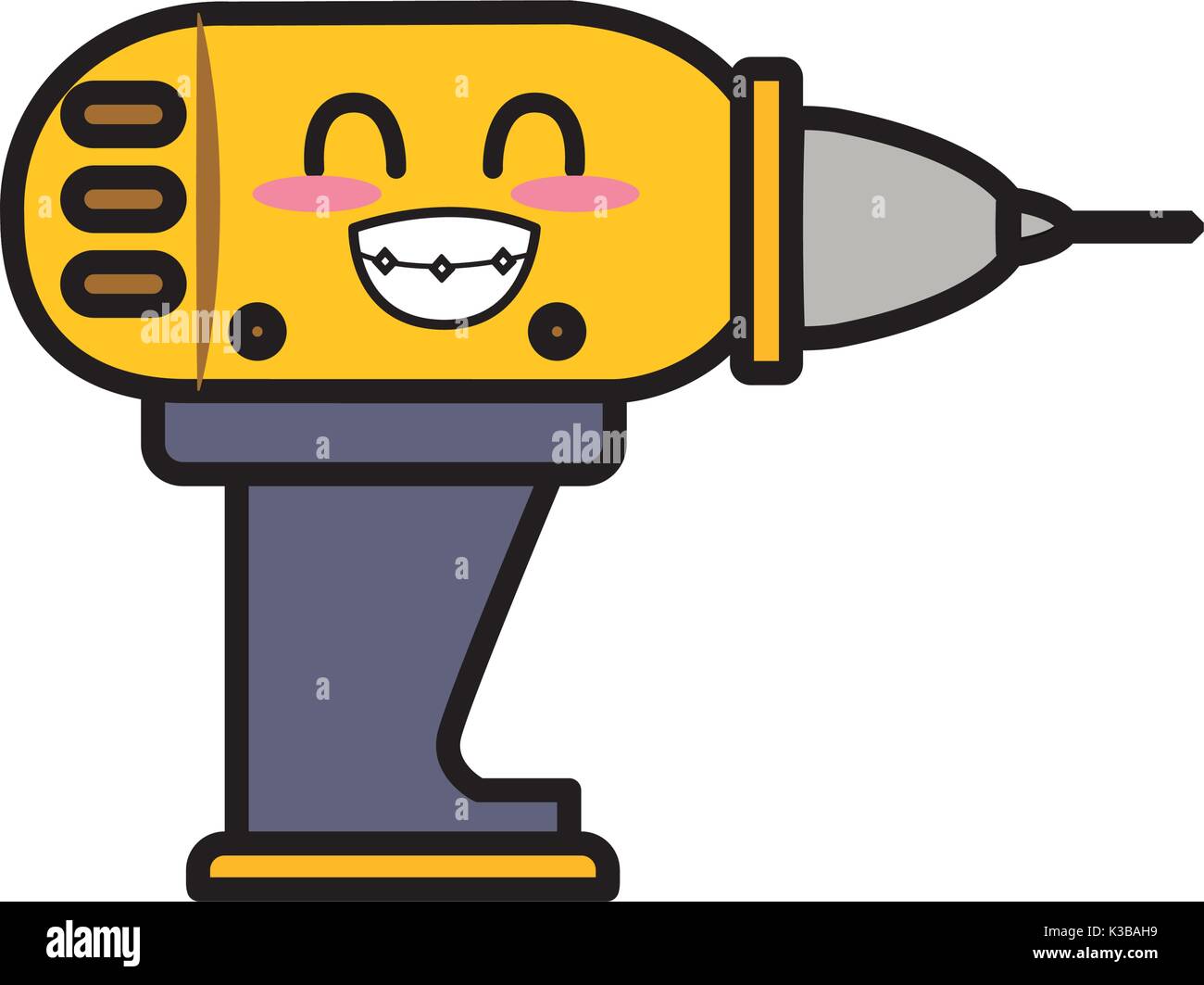 kawaii cute happy drill tool Stock Vector Image & Art - Alamy