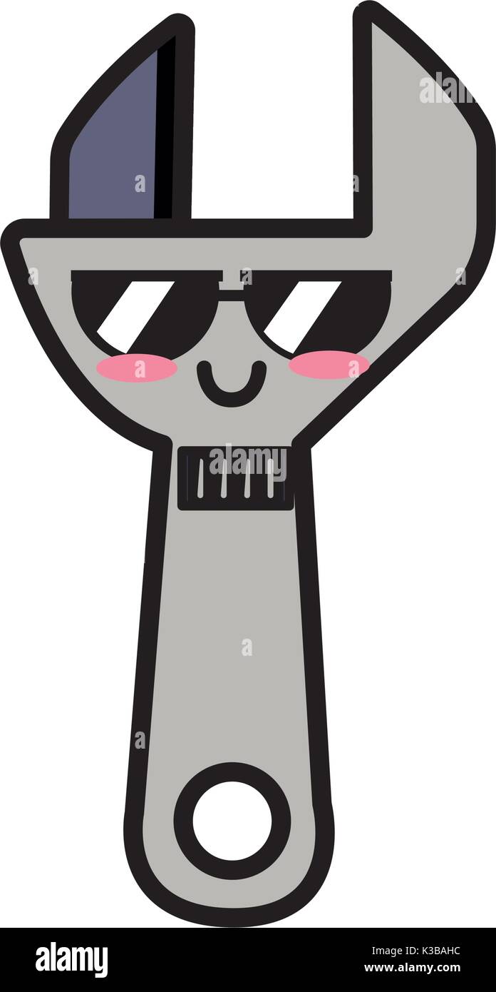 kawaii cute funny monkey wrench tool Stock Vector Image & Art - Alamy