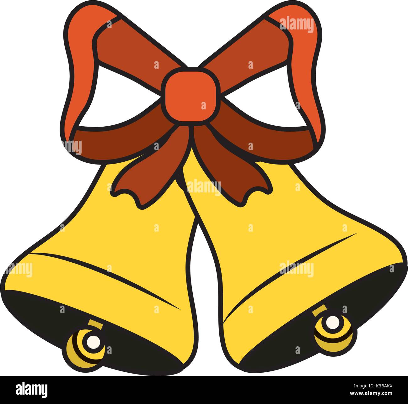 bells with ribbon bow decoration design Stock Vector Image & Art - Alamy
