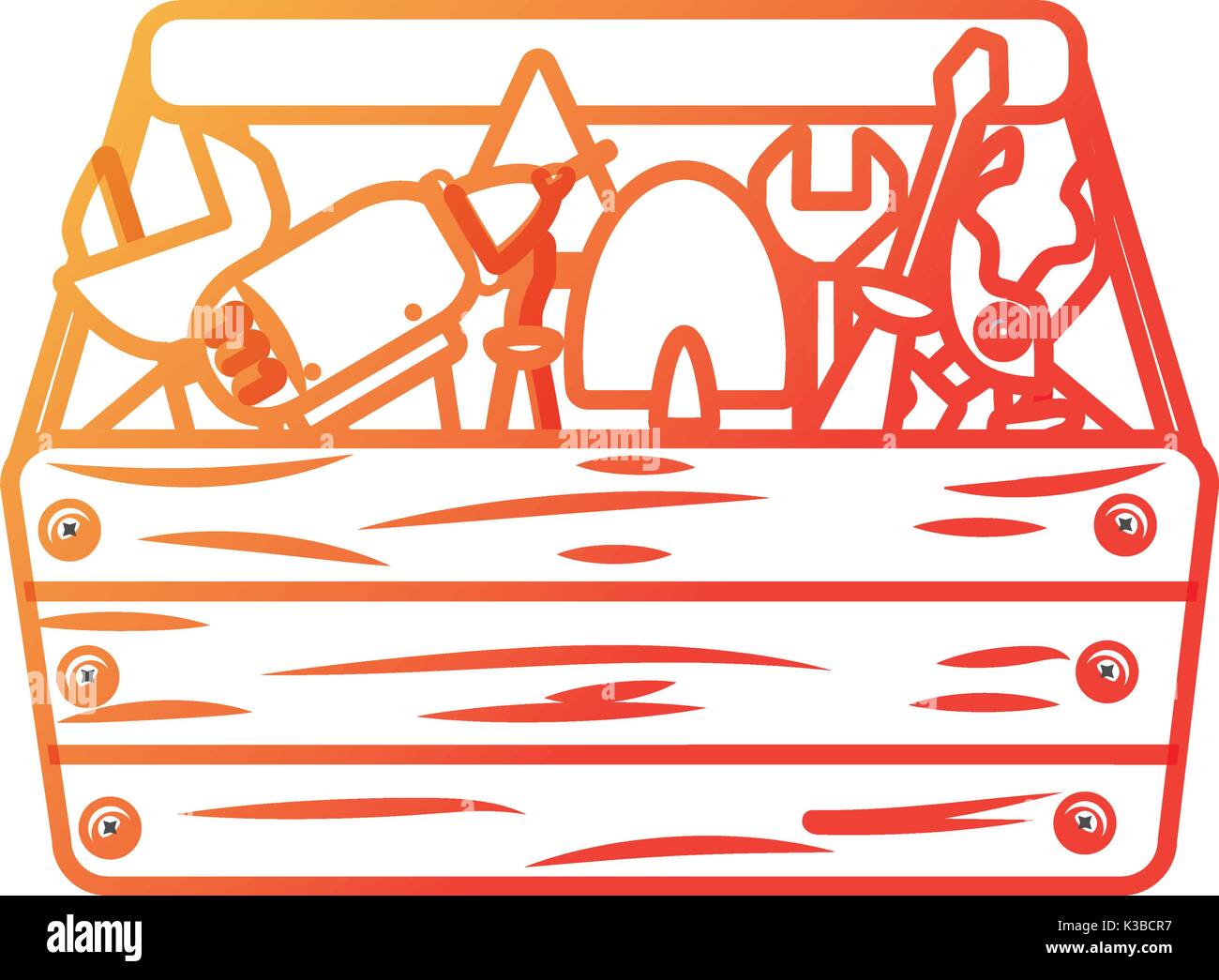 line tool box with equipment to industry repair Stock Vector Image ...