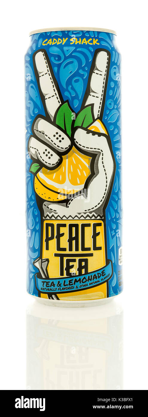 Winneconne, WI - 30 August 2017: A can of Caddy Shack Peace tea on an ...