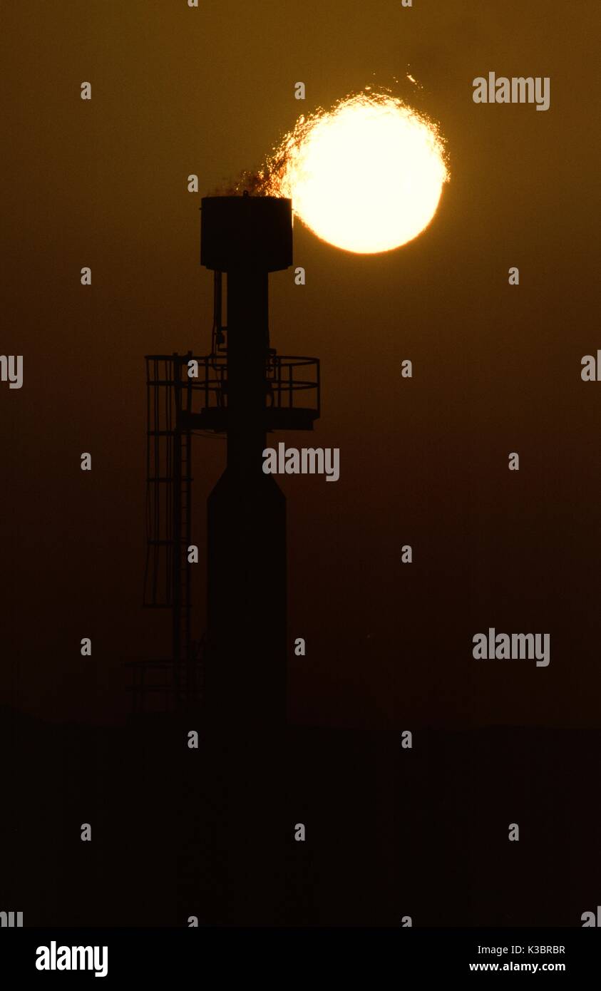 The Saudi Aramco Shaybah Gas Oil Separation Plant (GOSP), a major gas ...