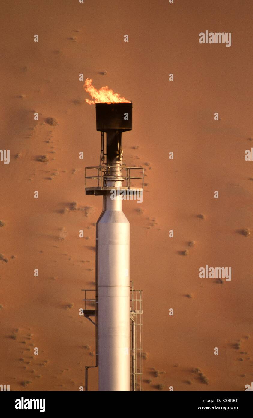 The Saudi Aramco Shaybah Gas Oil Separation Plant (GOSP), a major gas ...