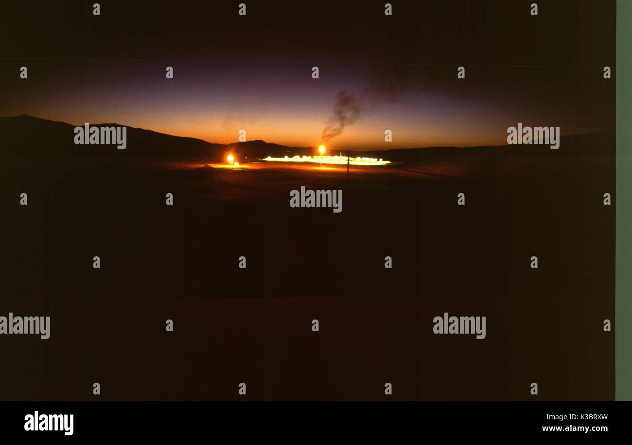 The Saudi Aramco Shaybah Gas Oil Separation Plant (GOSP), a major gas ...