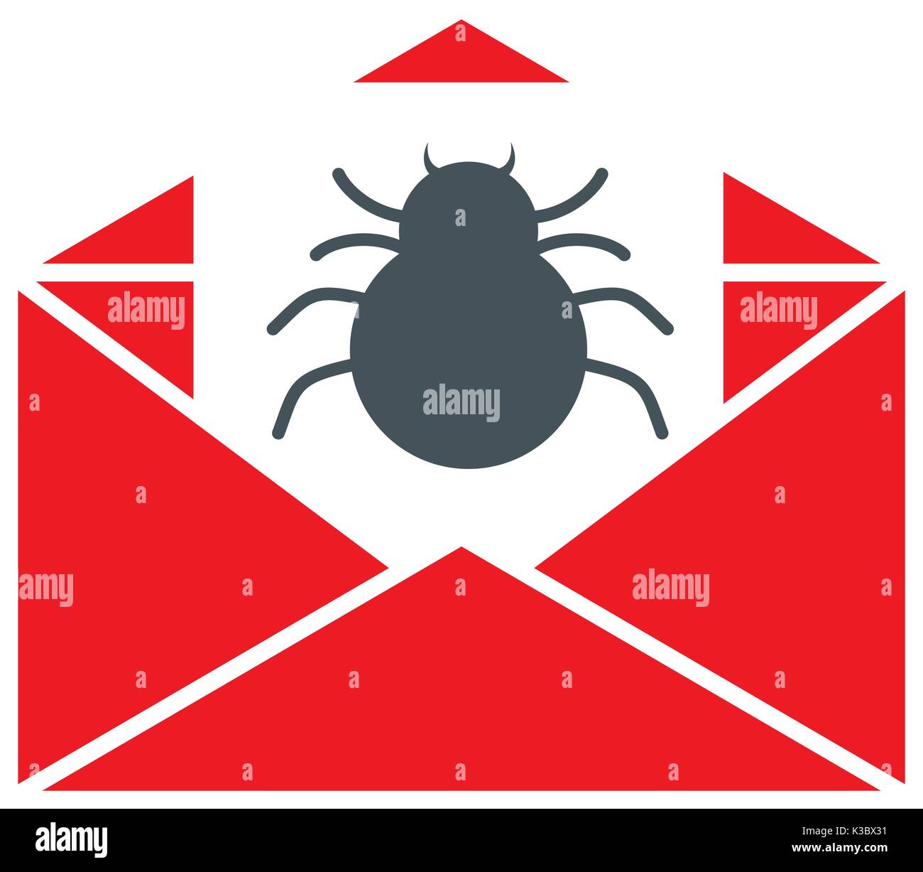 envelope mail spam with spider vector illustration design Stock Vector ...