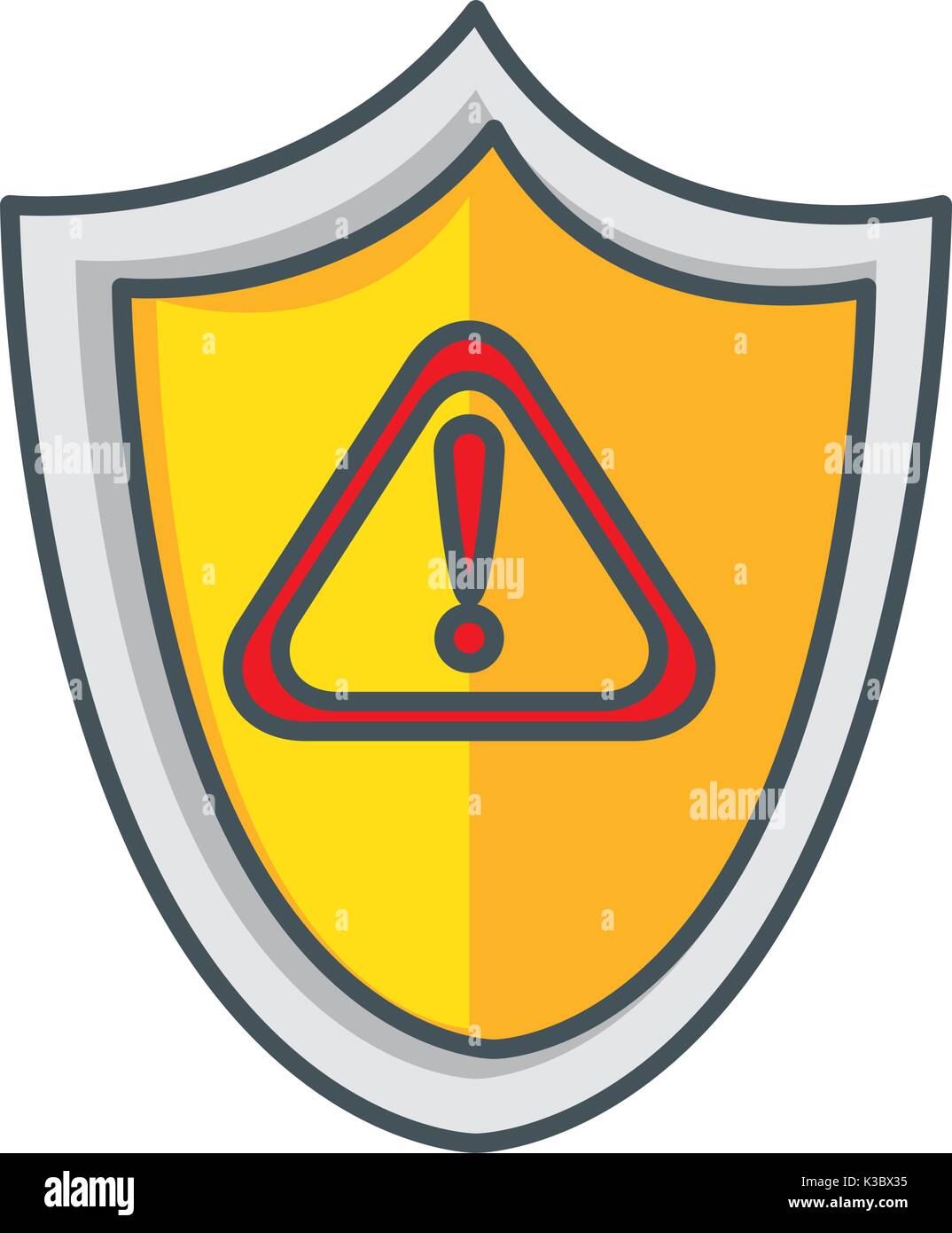 shield security with alert symbol vector illustration design Stock ...