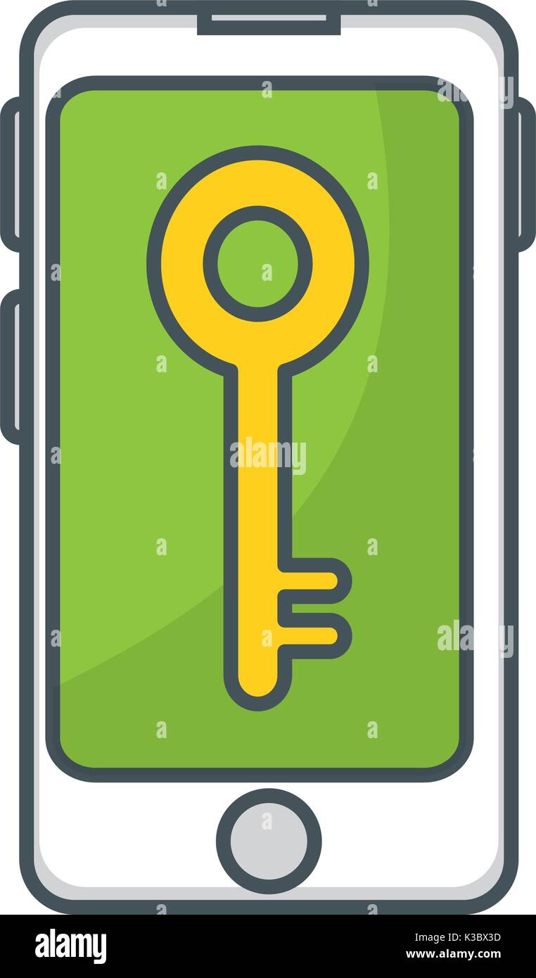 smartphone device with key vector illustration design Stock Vector ...