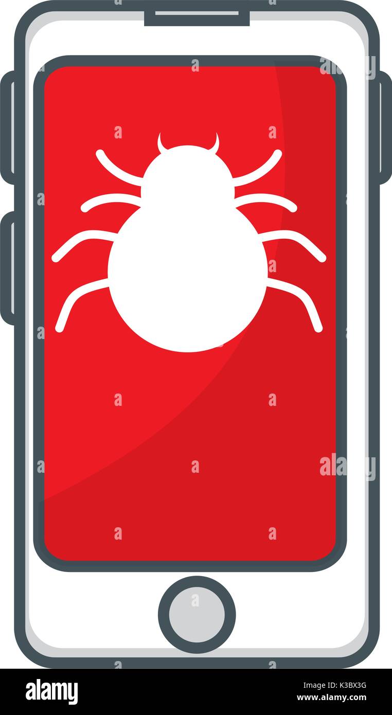 smartphone device with spider vector illustration design Stock Vector ...