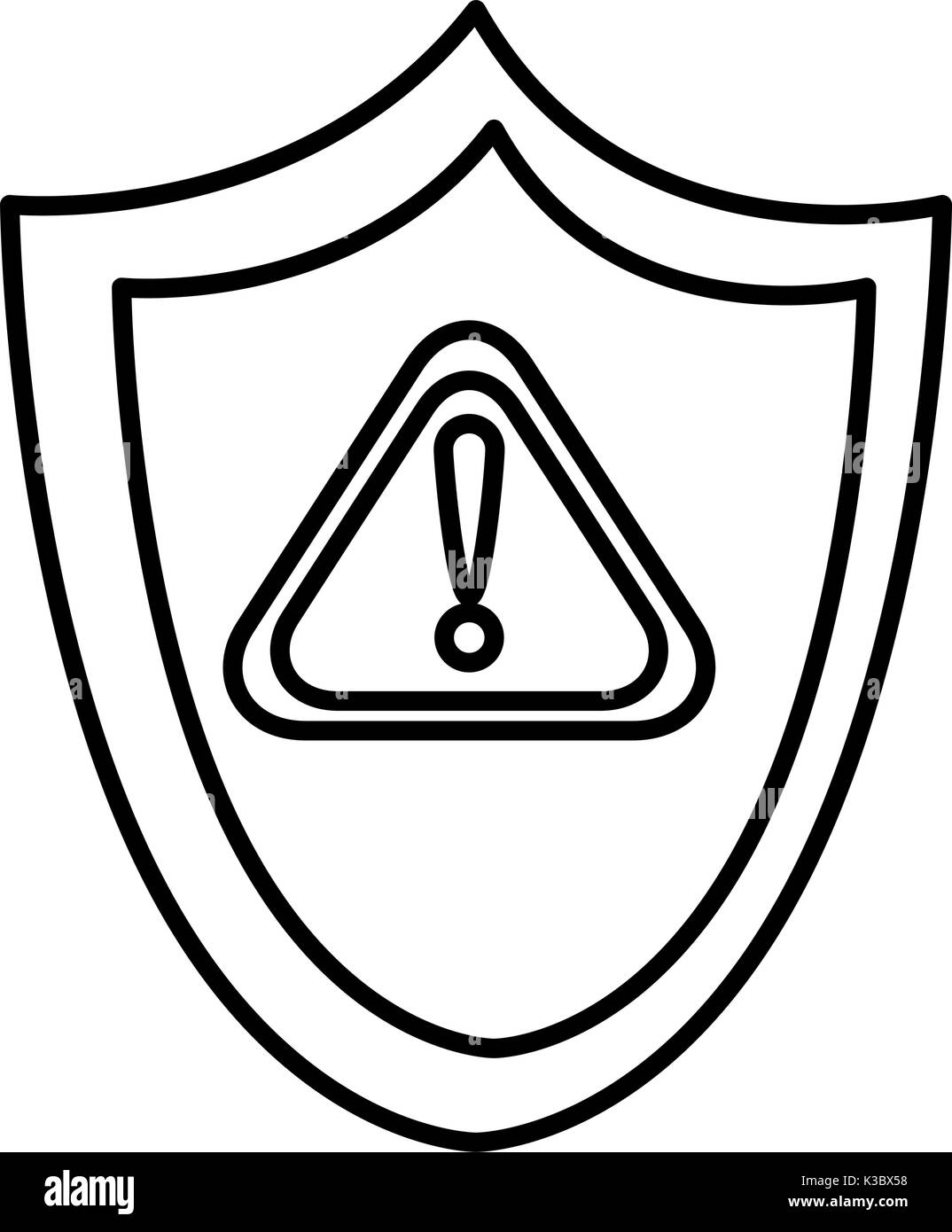 shield security with alert symbol vector illustration design Stock ...